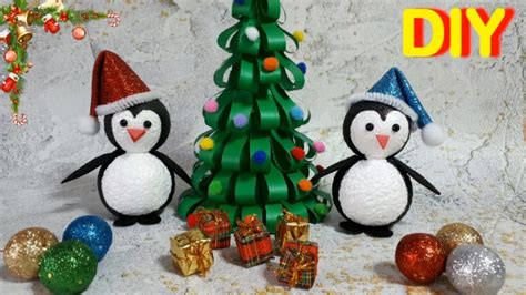 НОВОГОДНИЕ ПОДЕЛКИ своими руками НОВОГОДНЯЯ игрушка ПИНГВИН ЗИМНИЕ