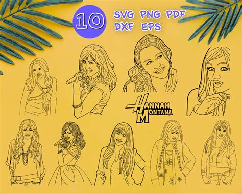 Hannah Montana Svg Silhouette Clipart Stencil Vector Etsy