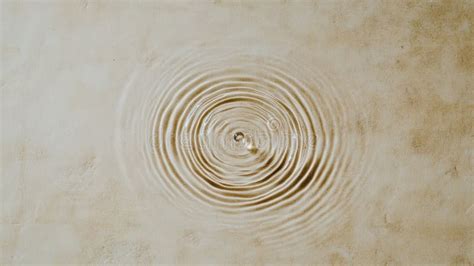 Water Drop Creating Concentric Ripples On A Beige Liquid Surface Stock Image Image Of Surface