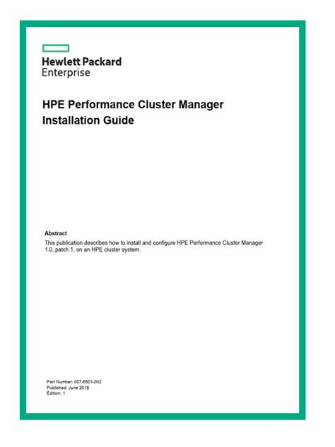Hpe Performance Cluster Manager Installation Guide A00048259en Us