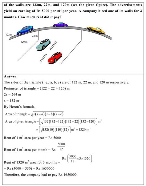 Ncert Solutions For Class 9 Maths Chapter 12 Exercise 12 1 Herons Formula
