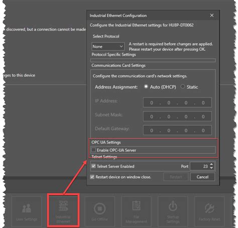 Enable The OPC UA Server