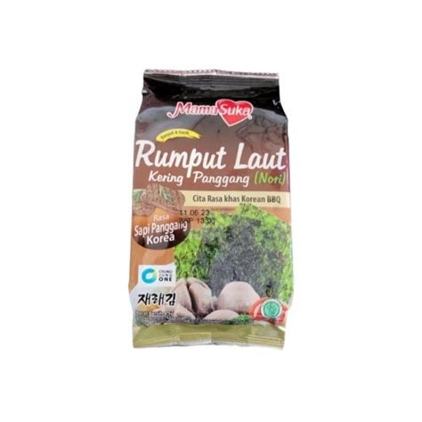 Jual MamaSuka Rumput Laut Panggang Nori Rasa Sapi Panggang BBQ 4 5g