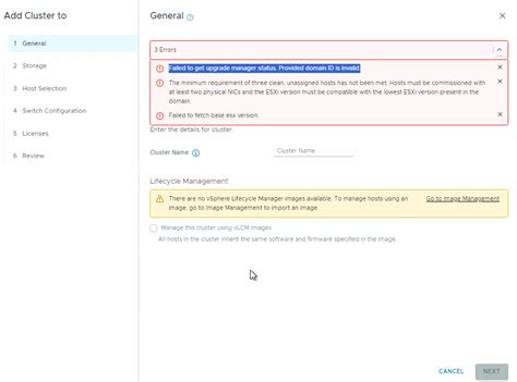 Failed To Fetch Base Esx Version