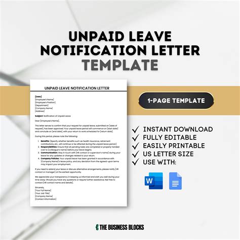 Unpaid Leave Notification Letter Template Sample Unpaid Leave Notification Unpaid Leave Letter