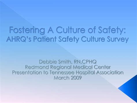 Ppt Fostering A Culture Of Safety Ahrqs Patient Safety Culture