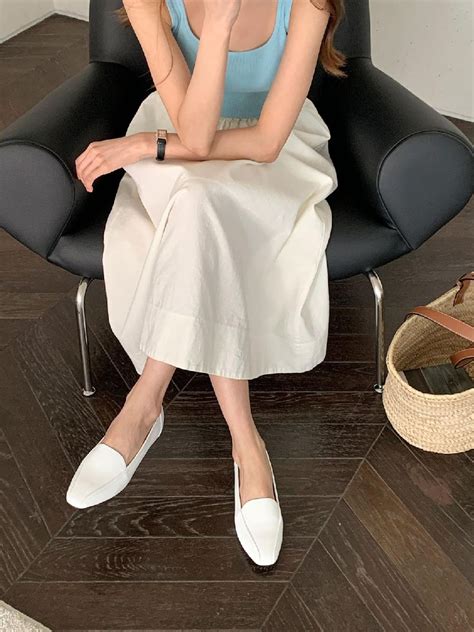 국내제작 천연소가죽 스티치 포인트 로퍼 여성 단화 2cm 4컬러