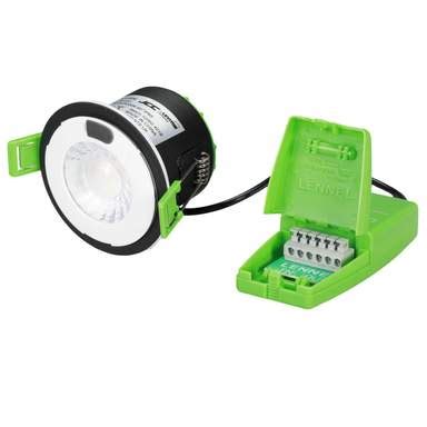 JCC V W LED Fire Rated Colour Selectable Dimmable Downlight Brushed Nickel JC BN CEF
