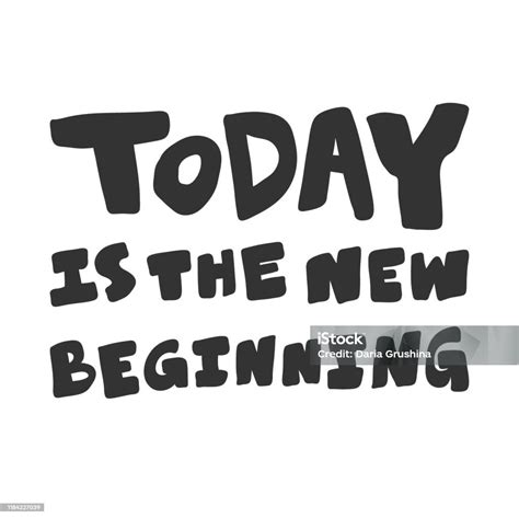 오늘은 새로운 시작입니다 만화 글자 벡터 손으로 그린 그림입니다 스티커 비디오 블로그 표지 소셜 미디어 메시지 선물 카트 티셔츠 인쇄 디자인으로 좋습니다 T 셔츠에 대한