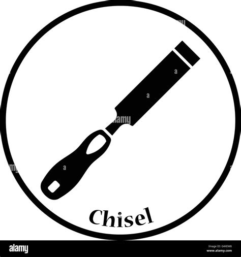 Icon Of Chisel Thin Circle Design Vector Illustration Stock Vector