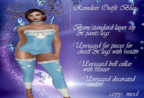 Second Life Marketplace Reindeer Outfit Blue