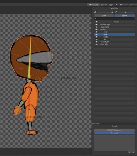 Unity 2Dアニメーション Sprite Skinning EditorでメッシュBone設定 GRTLAB