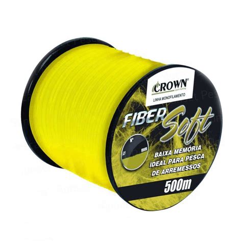 Linha Monofilamento Crown Fiber Soft Yellow 0 28mm 16lbs 7 25kg 500 Metros