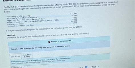 Solved On March 1 2024 Beldon Corporation Purchased Land Chegg