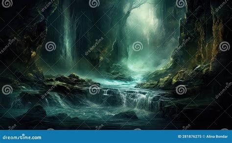 A Mesmerizing River Cascades In A Reverse Direction Shimmering And Flashing As It Flows From