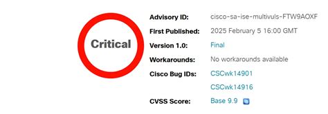 Cve 2025 20124 Cvss 99 And Cve 2025 20125 Cvss 91 Cisco Patches