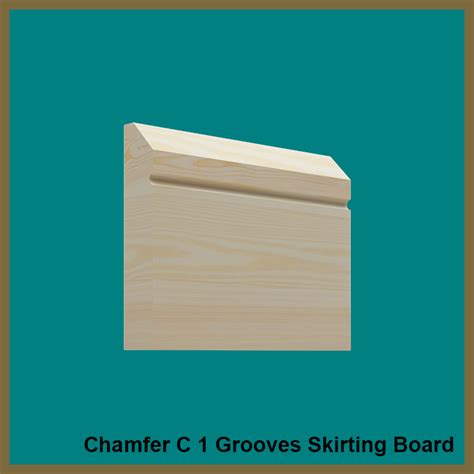 Chamfer C1 Grooves Pine Skirting Board