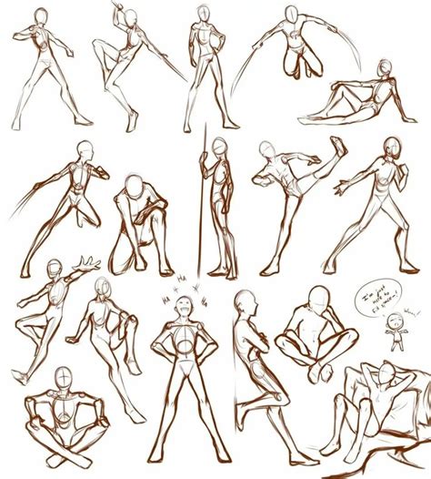 Позы аниме персонажей Sketches Art Poses Drawing Poses Male