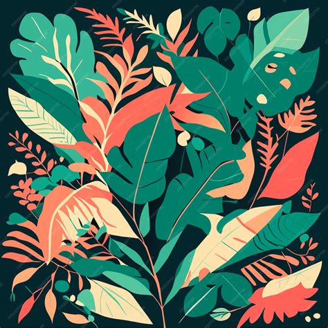 Premium Vector Flat Design Rainforest Flora