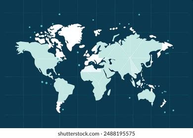 Detailed Vector World Map Grid Planes Stock Vector Royalty Free 2488195569 Shutterstock