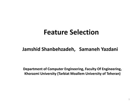 Ppt Feature Selection Powerpoint Presentation Free Download Id5972572