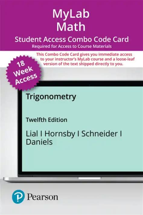Mylab Math With Pearson Etext Up To 18 Weeks Print Combo Access Code For Trigonometry 12th