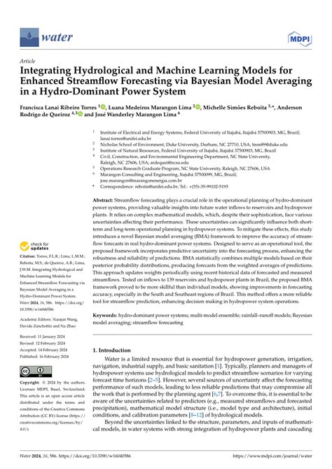 Pdf Integrating Hydrological And Machine Learning Models For Enhanced Streamflow Forecasting