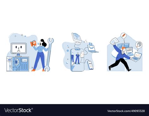 Computer Troubleshooting Royalty Free Vector Image