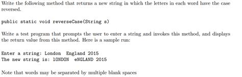 Solved Write The Following Method That Returns A New String Chegg