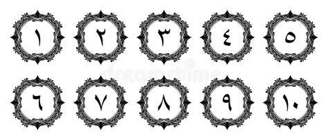 Elegant Arabic Calligraphy Numbers Stock Illustrations 45 Elegant