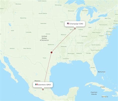 All Flight Routes From Champaign To Queretaro Cmi To Qro Flight Routes