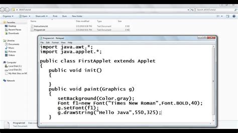 How To Create An Applet Program And Run The Applet Program Youtube