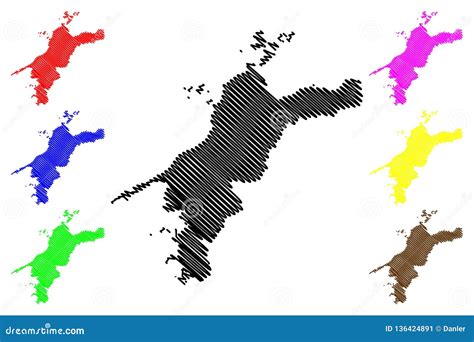 Ehime Prefecture Map Vector Stock Vector Illustration Of Geography