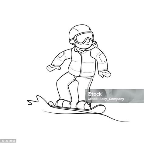 向量插圖的人站在滑雪板上的冬季運動比賽孤立在白色背景體育競賽或訓練概念兒童著色頁面彩色卡通人物剪貼畫向量圖形及更多滑雪圖片 Istock