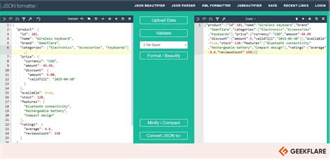 20 Json Tools To Edit Format Validation Parse Convert And More