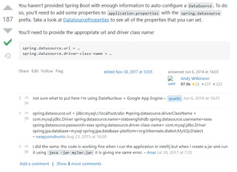Cannot Determine Embedded Database Driver Class For Database Type None