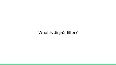 Jinja2 Filters
