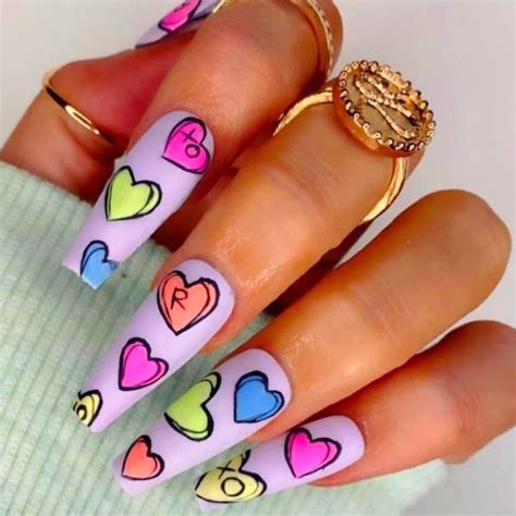 Candy Heart Nails Nail Art Heart Nails Nail Designs