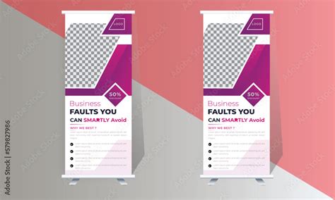 Business Rool Up Modern Banner Vector Template Standee Design X