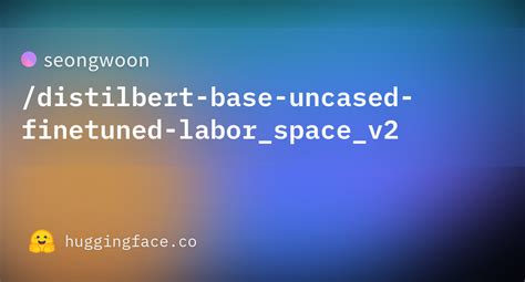 Seongwoon Distilbert Base Uncased Finetuned Labor Space V2 · Hugging Face