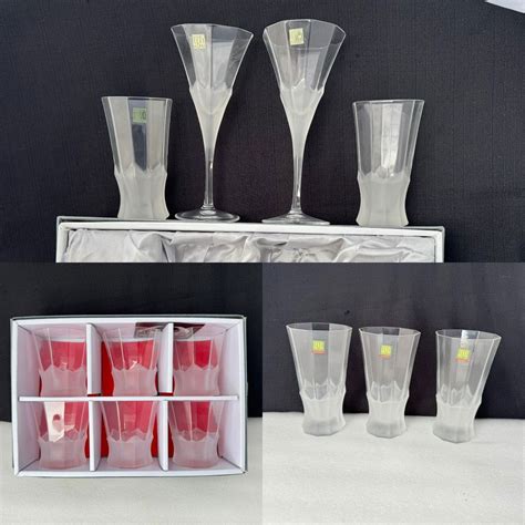 Lot 22 Hoya Crystal Glasses And Cups Some In Original Box Never