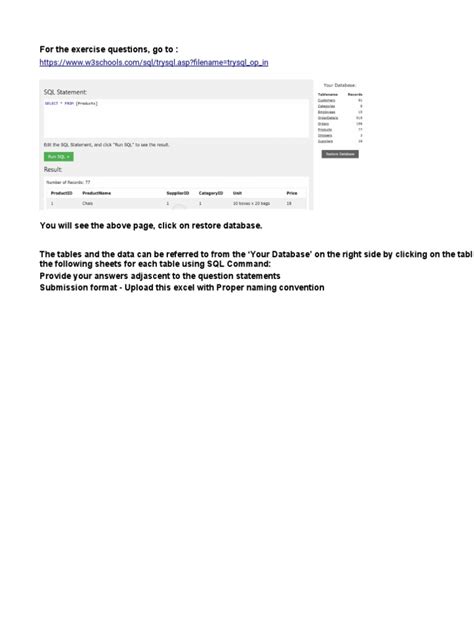 Sql Day 1 Exercise Pdf Information Technology Management Computer