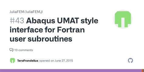 Abaqus Umat Style Interface For Fortran User Subroutines · Issue 43