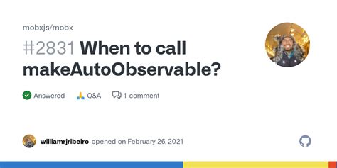When To Call Makeautoobservable · Mobxjs Mobx · Discussion 2831 · Github