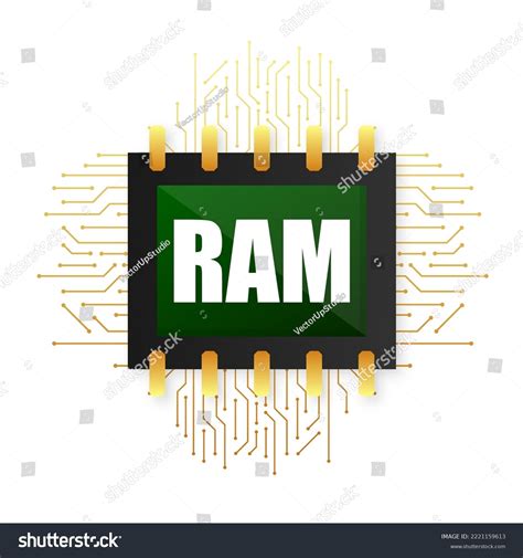 Ram Flash Memory Chip Pc Hardware Stock Vector Royalty Free