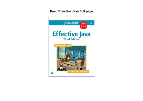 Effective Java Read Effective Java Full Page Read