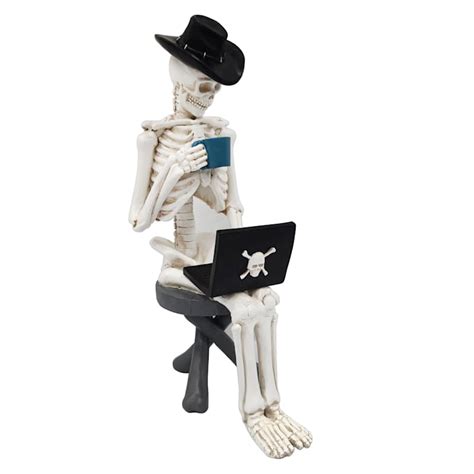 Halloween Skeleton Typing Notebook Figurine 11