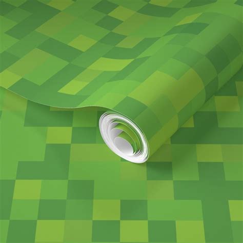 8 Bit Grass Block Wallpaper Prepasted Wallpaper Removable Wallpaper