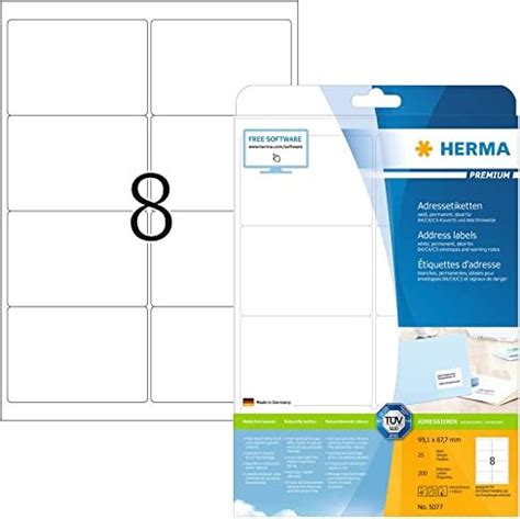 Herma Etiketten Premium 99 1x67 7mm weiß matt 25 Blatt ab 7 98
