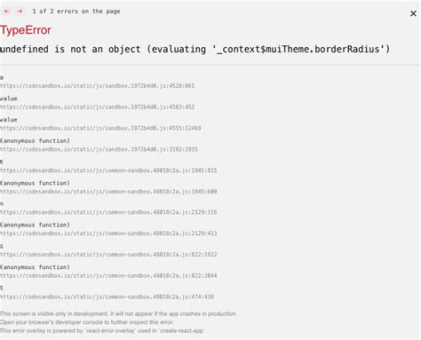 Javascript Codesandbox With Material Ui Error Undefined Is Not An Object Evaluating
